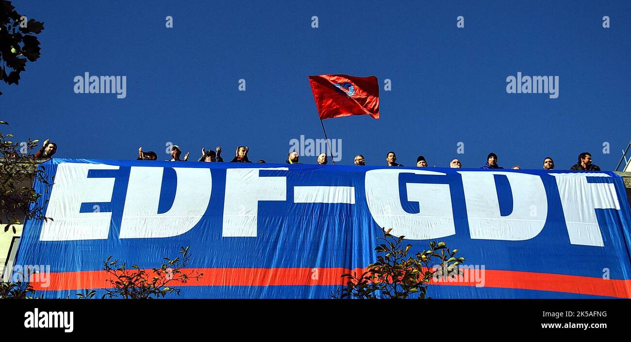 Paris, France, October 7, 2022. The striking employees occupied an EDF ...