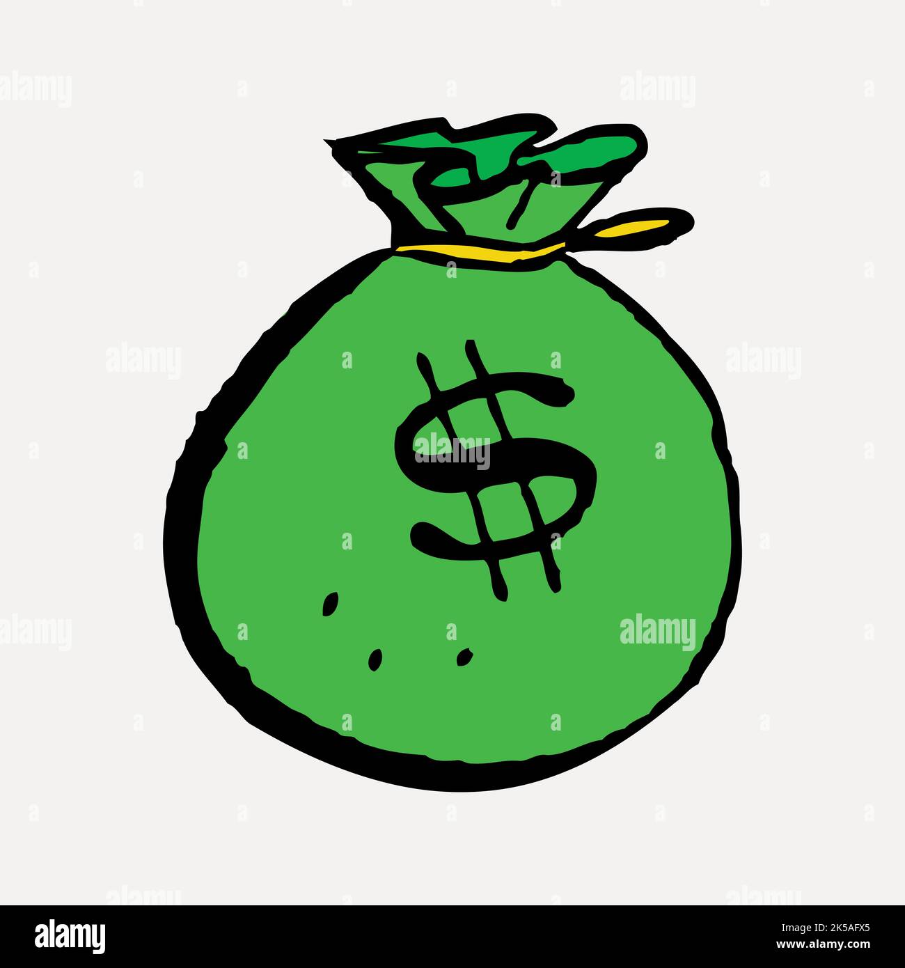 Money bag collage element, cute illustration vector Stock Vector Image ...