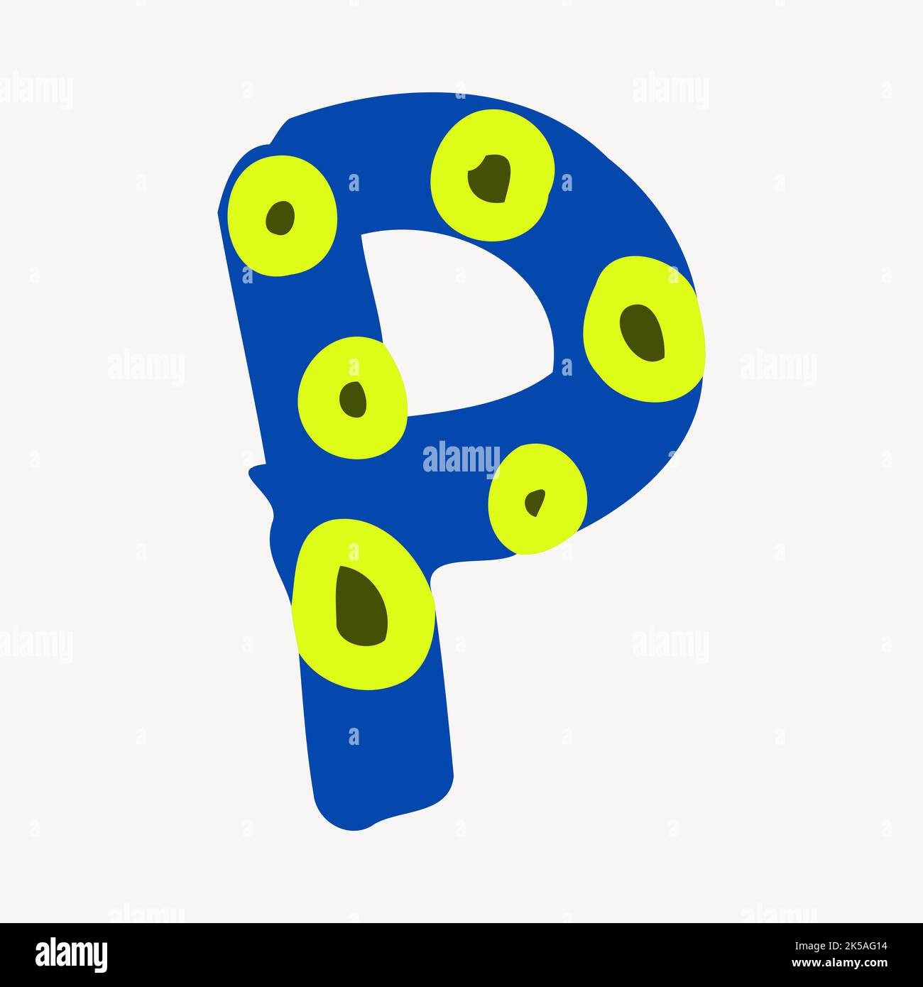 P alphabet collage element, cute illustration vector Stock Vector Image ...