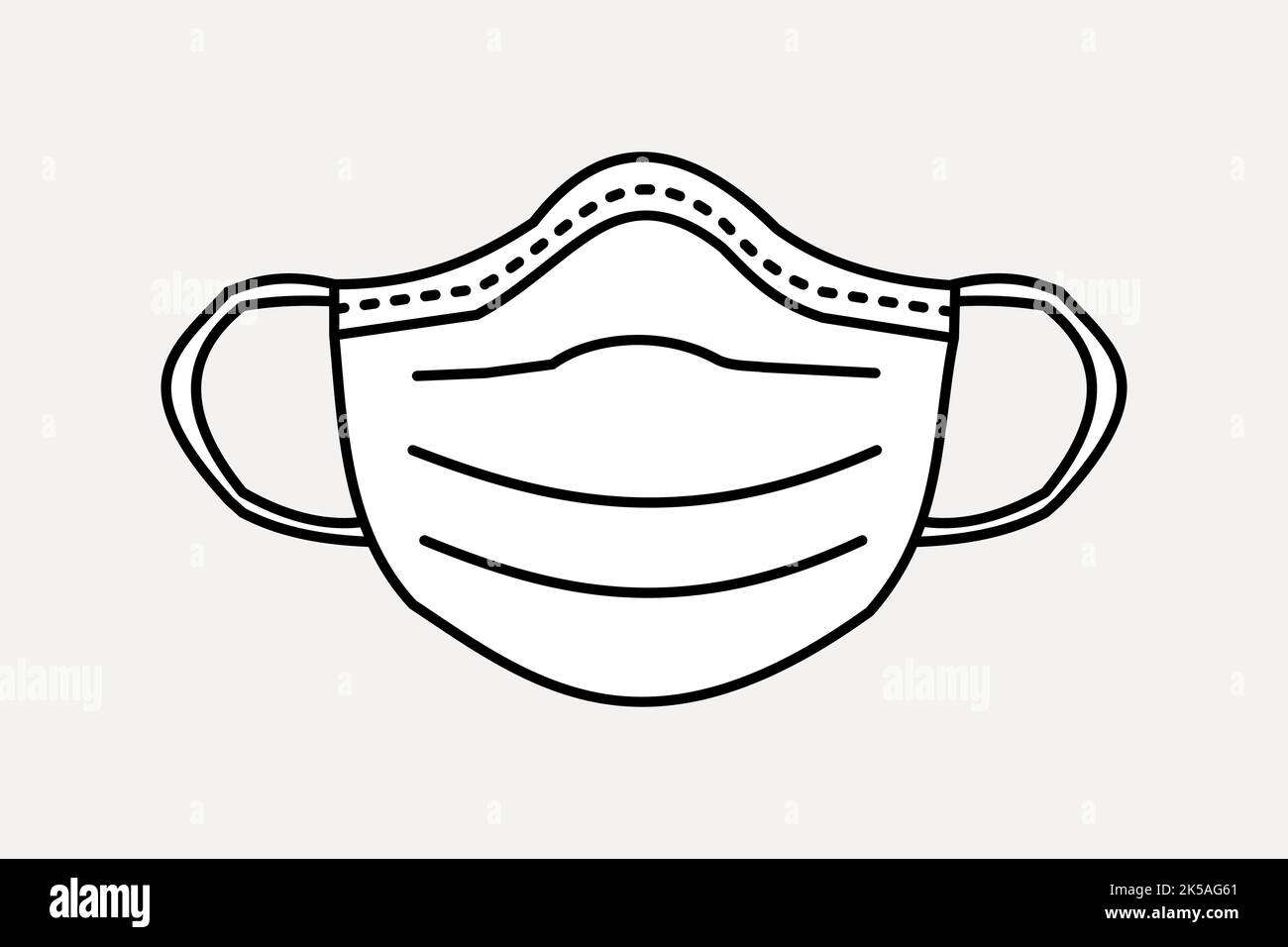 Medical mask drawing, black and white illustration vector Stock Vector ...