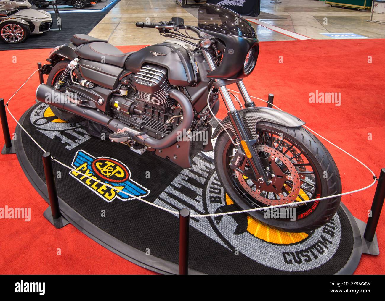 Cleveland, OH, USA - January 29, 2016: A customized Moto Guzzi ...