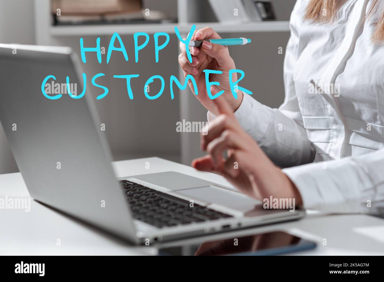 Text caption presenting Happy Customer. Business showcase highest ...