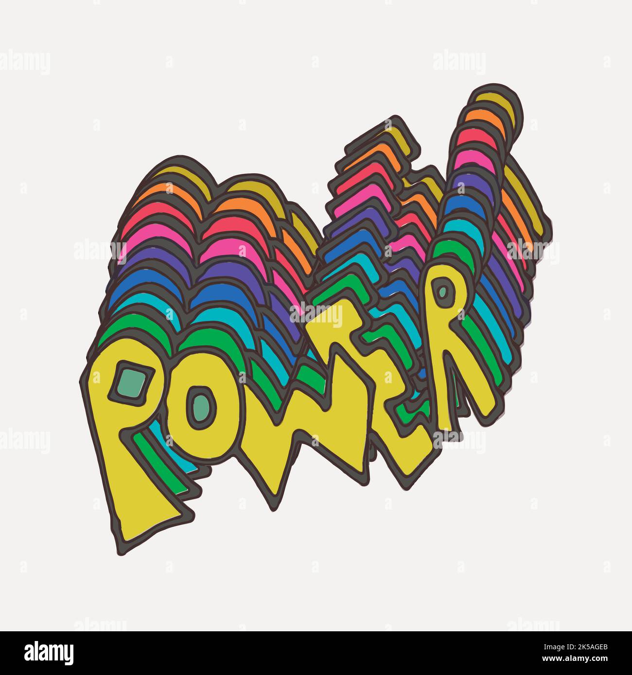 Power typography collage element, cute illustration vector Stock Vector ...