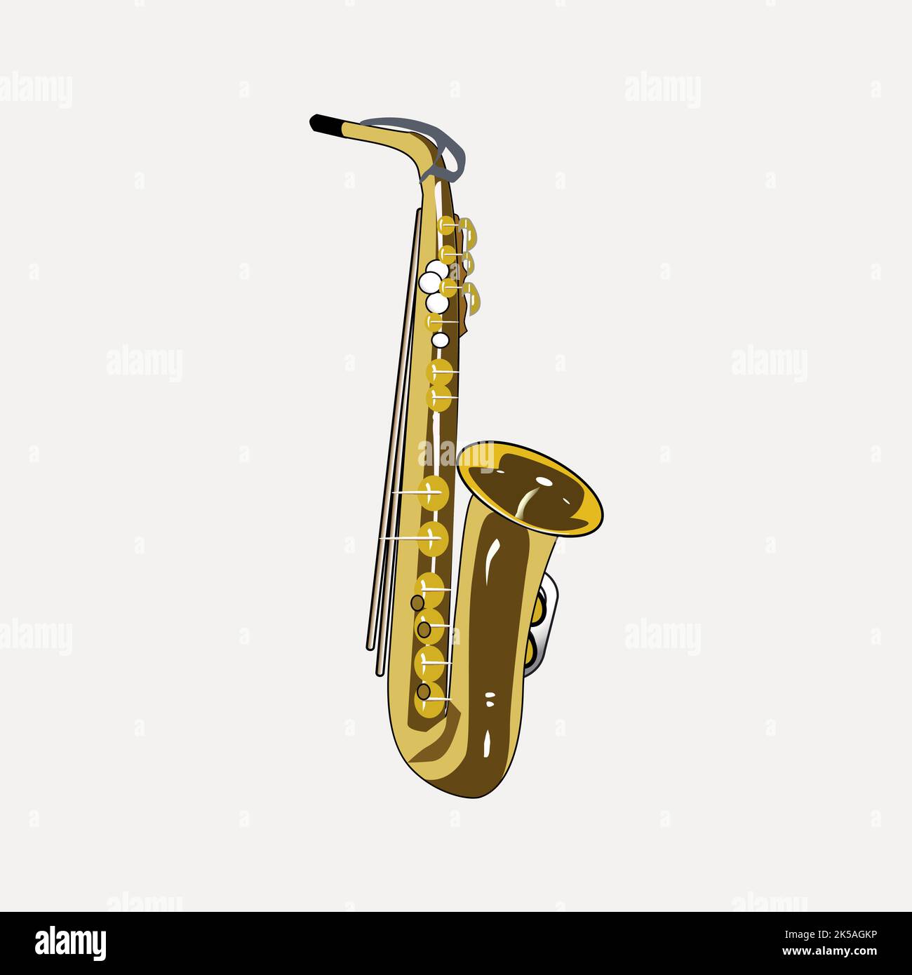 Saxophone collage element, cute illustration vector Stock Vector Image ...