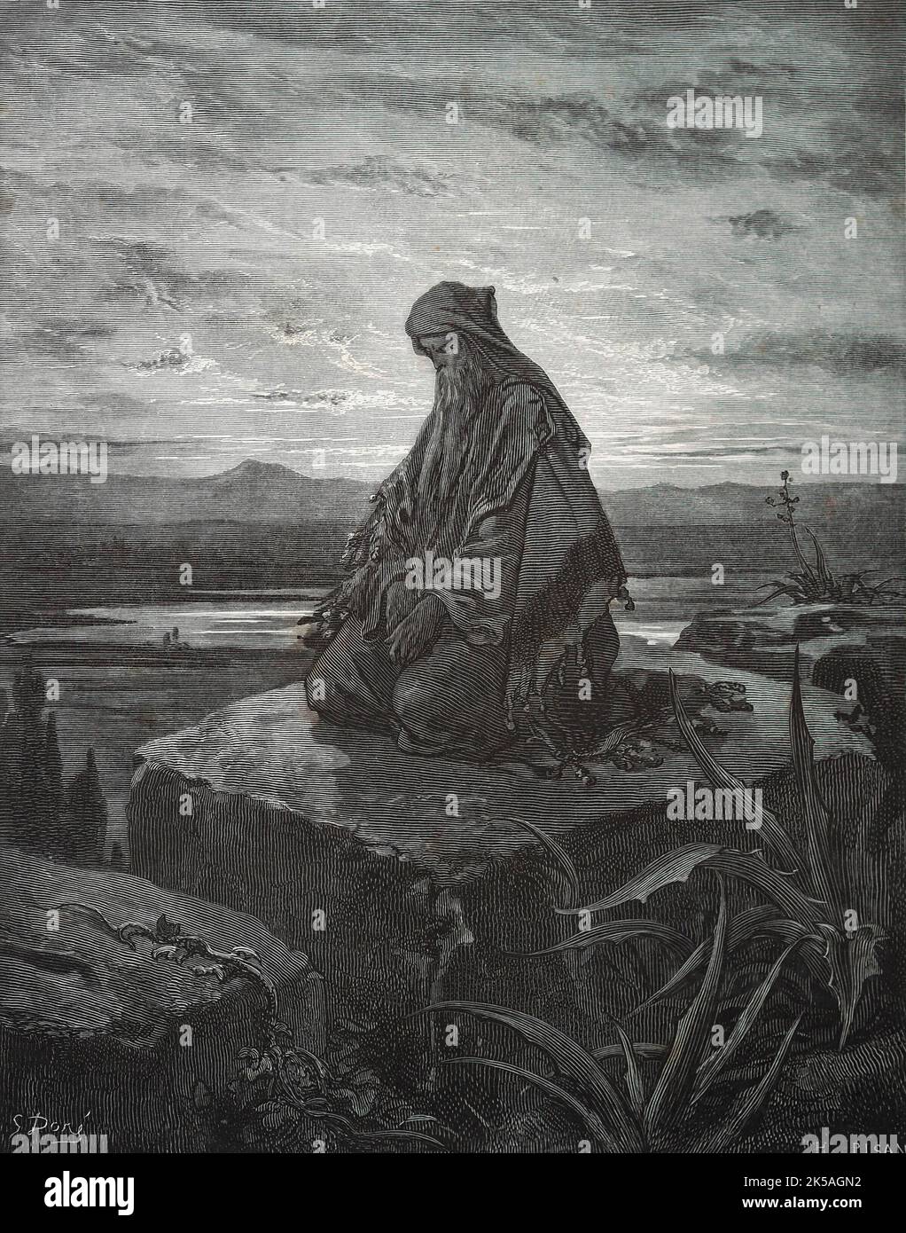 Jesus. Illustration by Gustave Dore from the third edition of the Bible ...