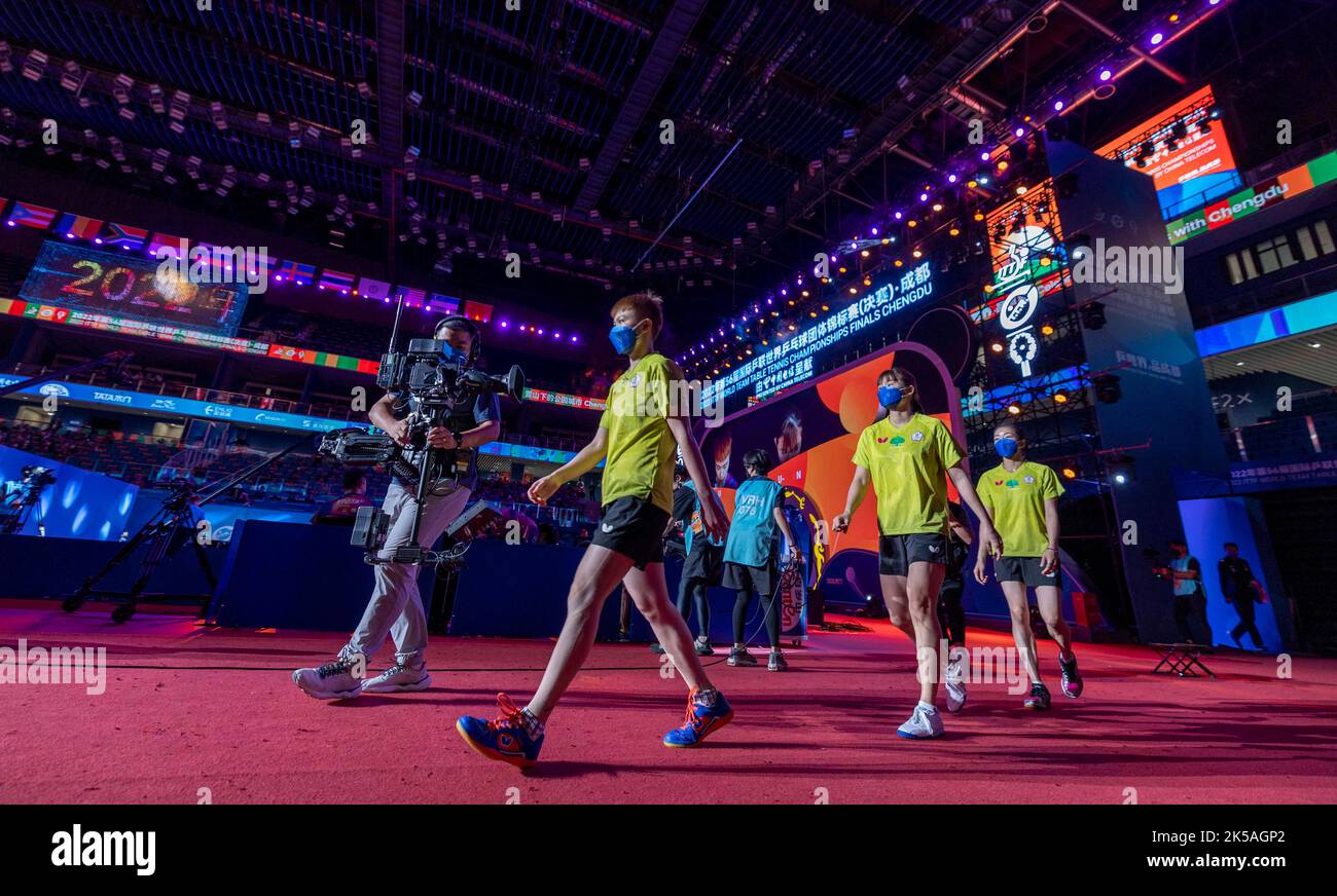 CHENGDU, CHINA - OCTOBER 7, 2022 - Chinese Taipei team appear during ...