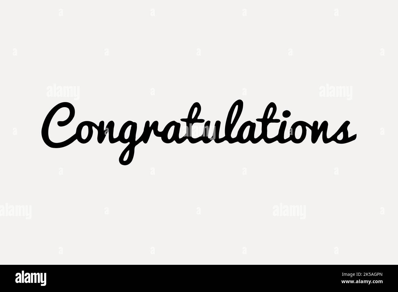 Congratulations word drawing, black and white illustration vector Stock ...
