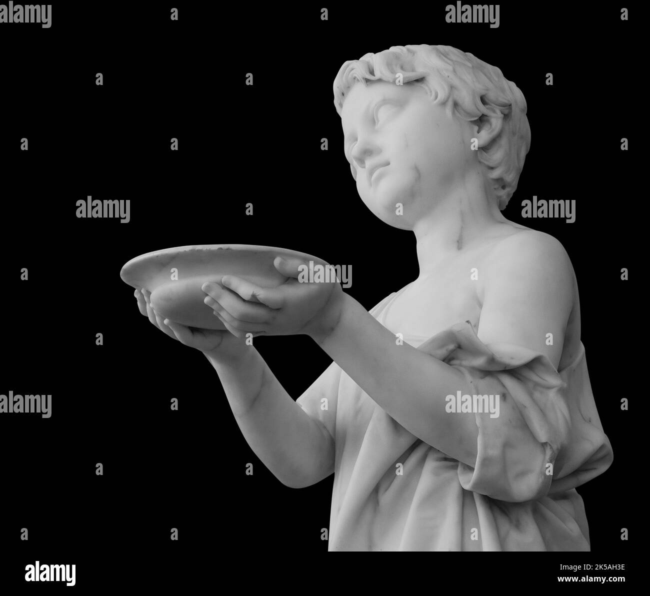 Ancient statue of the boy. Charity sculpture of Christian Daniel Rauch ...