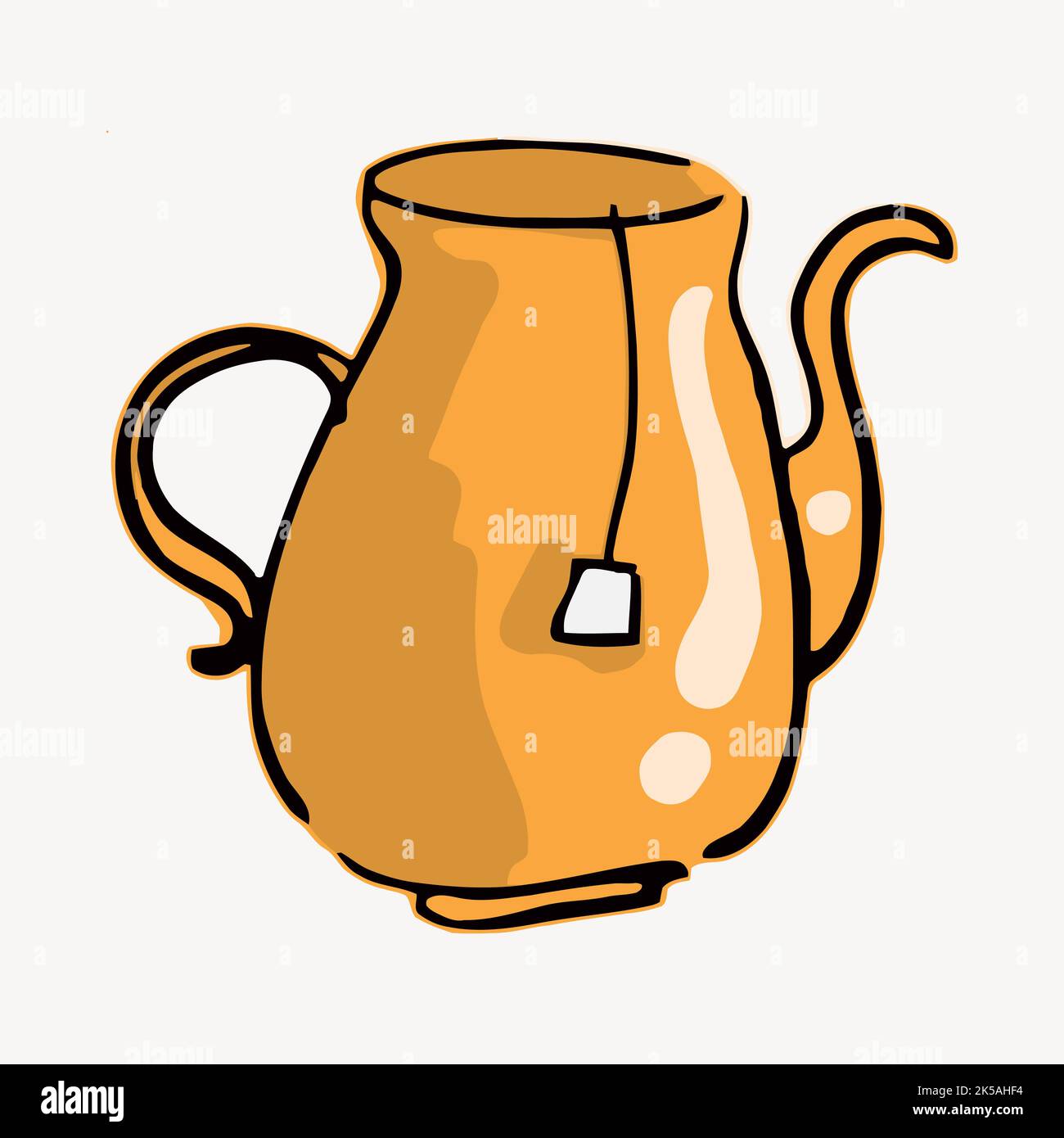 Teapot collage element, cute illustration vector Stock Vector Image ...