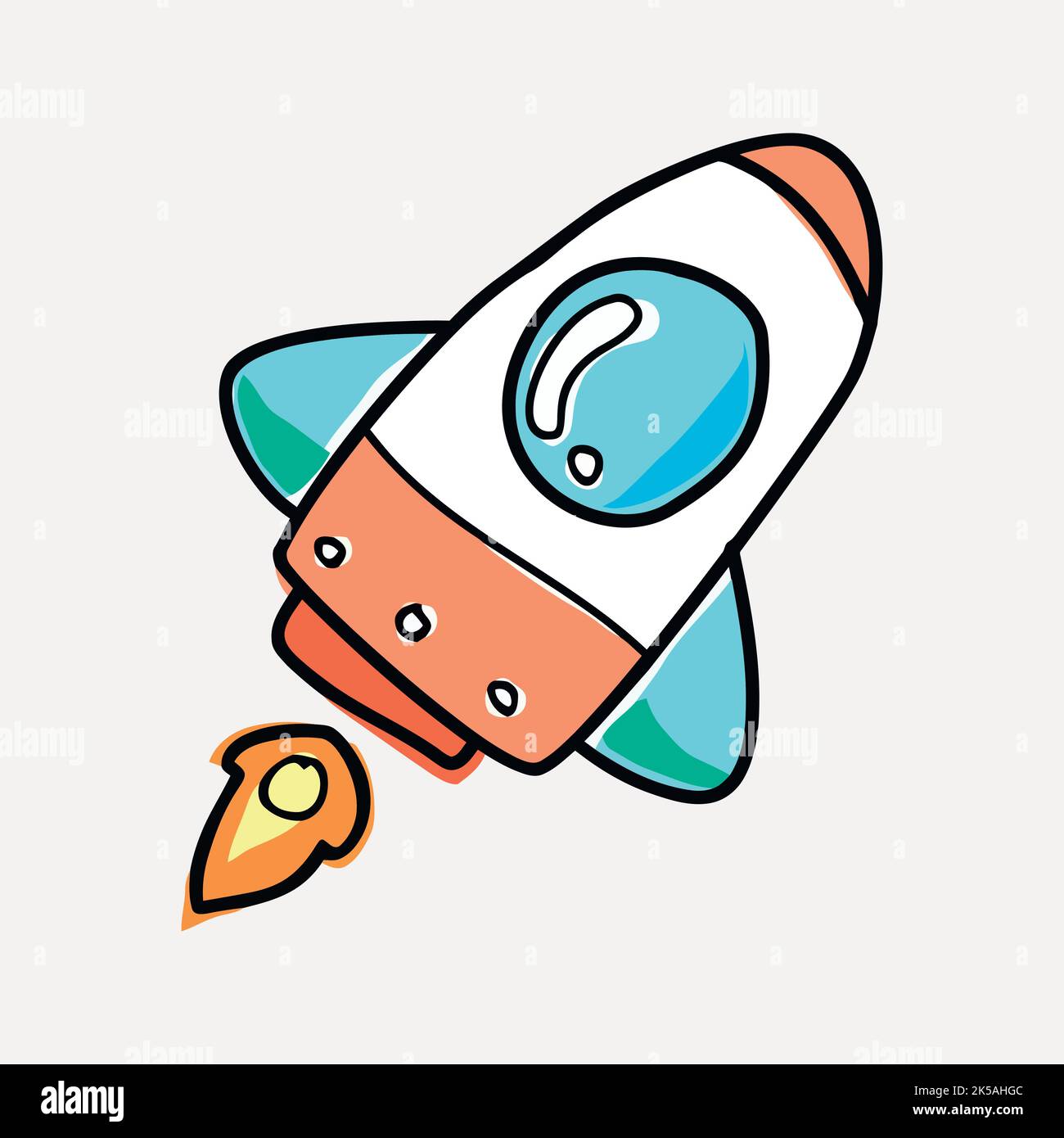 Rocket collage element, cute illustration vector Stock Vector Image ...