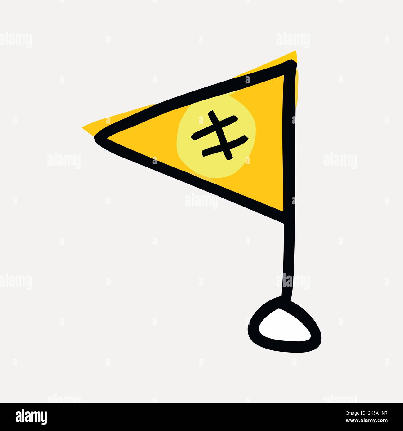 Yellow flag collage element, cute illustration vector Stock Vector ...