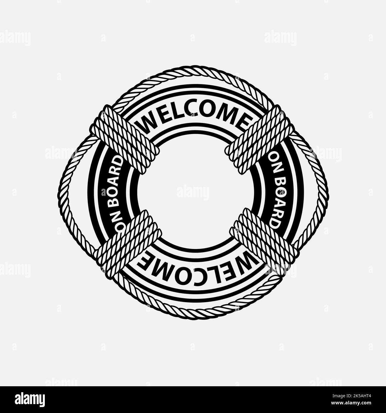 Welcome lifebelt drawing, black and white illustration vector Stock ...