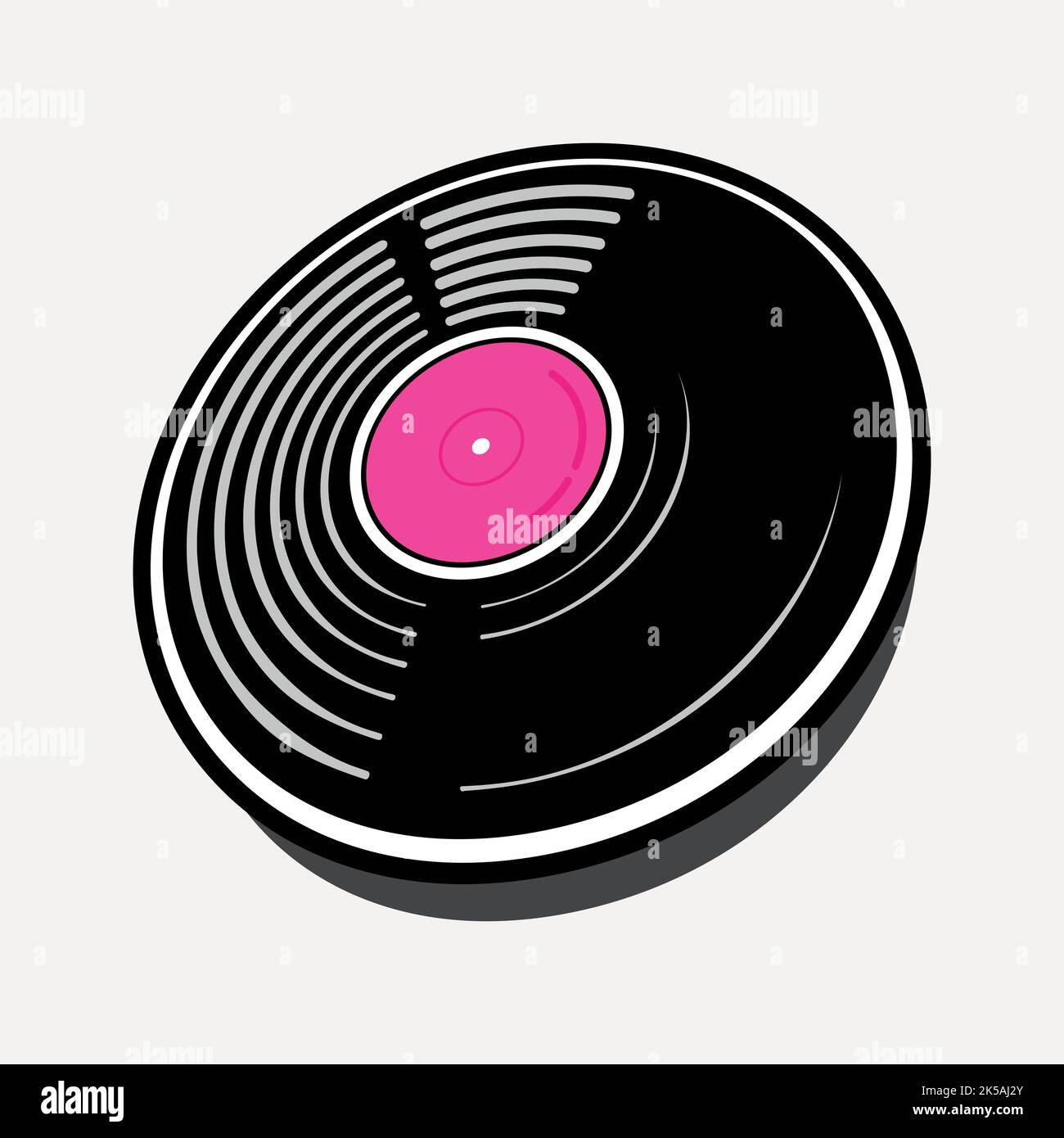 Vintage record collage element, cute illustration vector Stock Vector ...