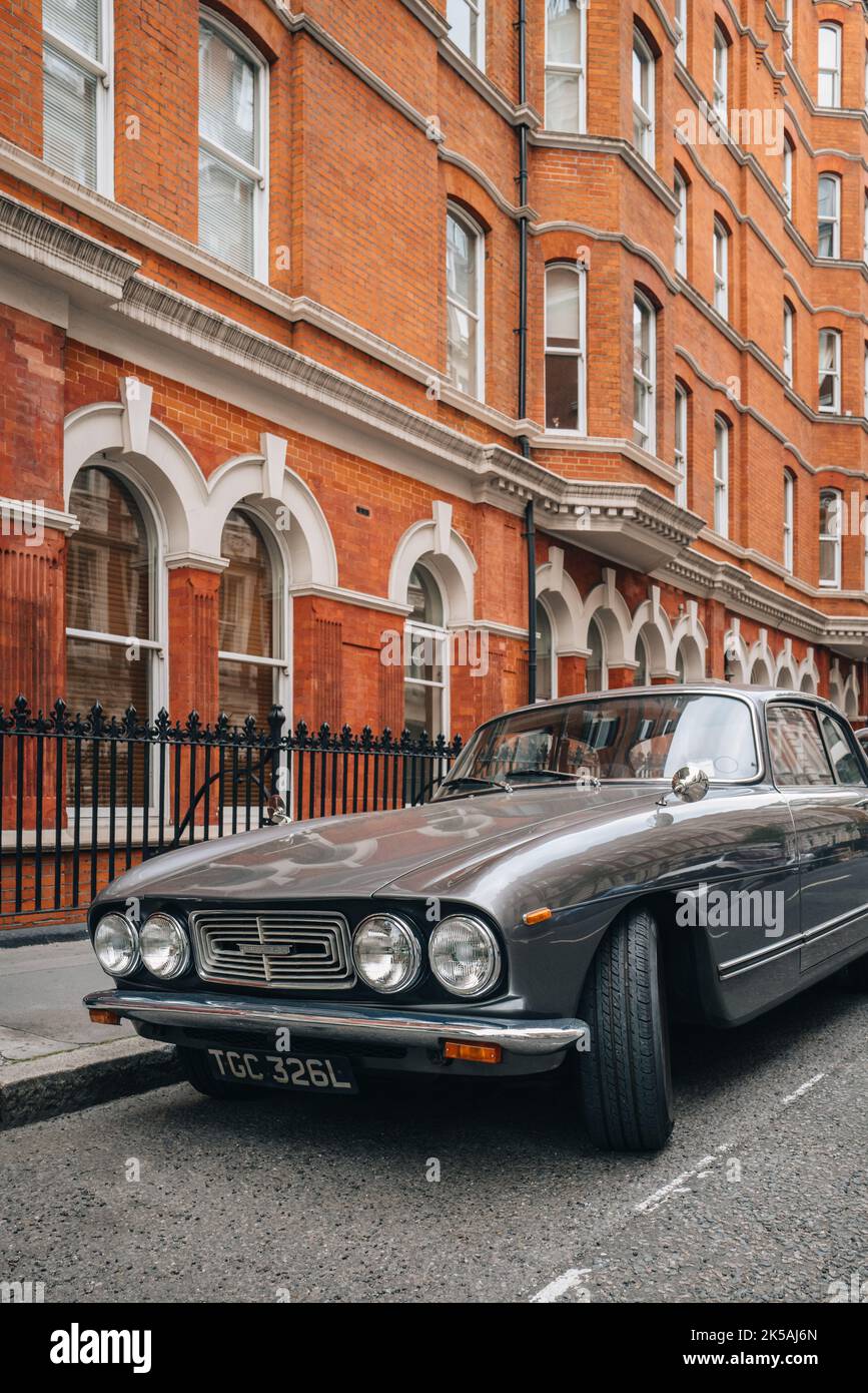 London, UK - September 1, 2022: Bristol 411 parked in front of red ...
