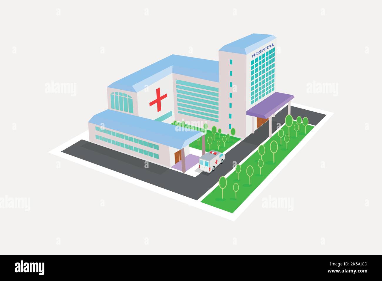 Hospital collage element, cute illustration vector Stock Vector Image ...