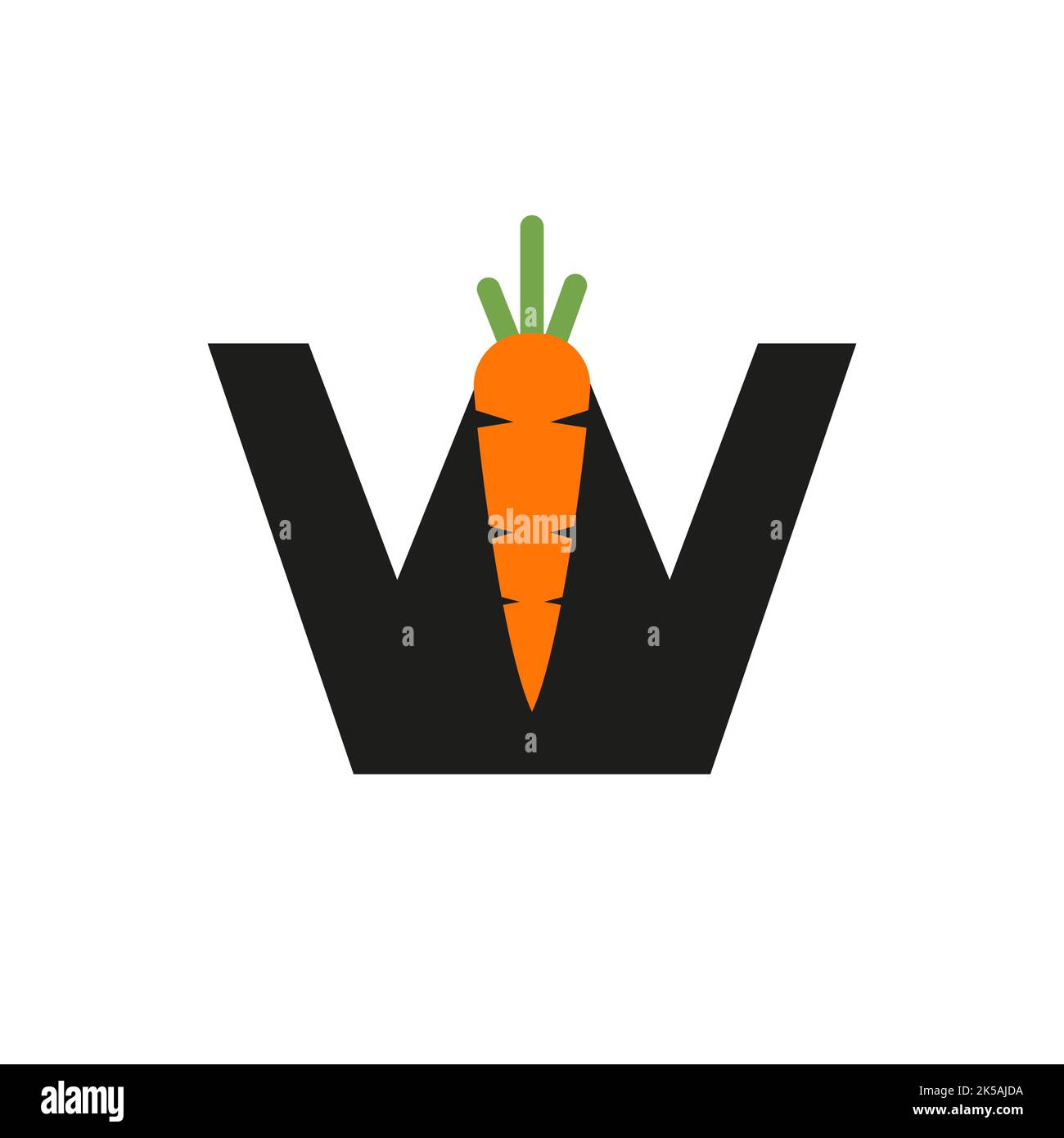 Initial Letter W Carrot Icon Design Vector Template. Carrot Logo Based ...