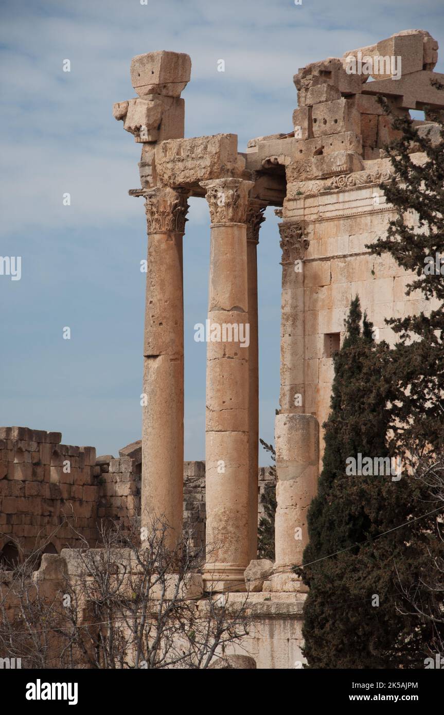 Remaining Columns, Temple of Jupiter, Roman Remains, Baalbek, Lebanon ...