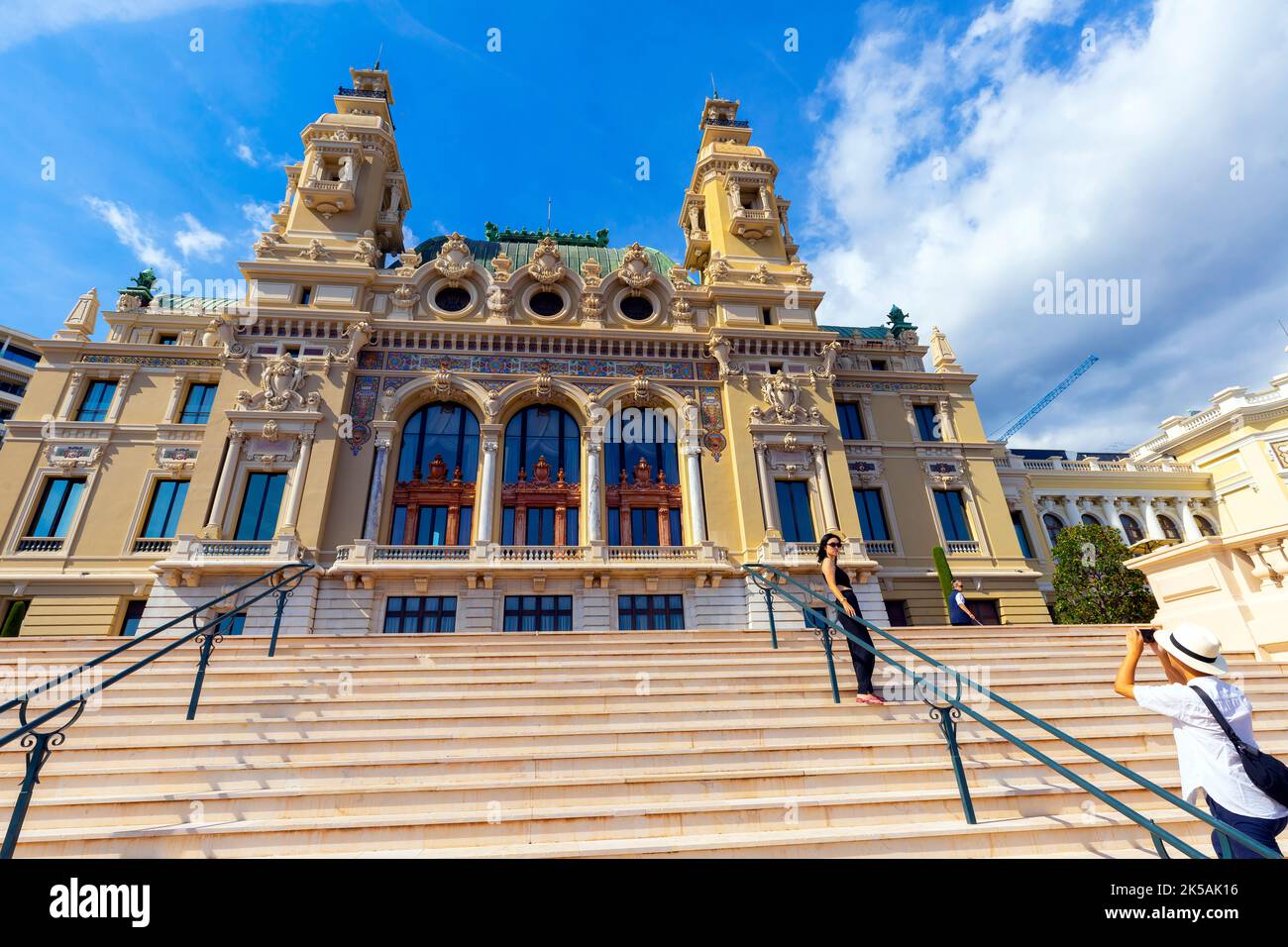 Visitors taking photographs in front of famous casino building by ...
