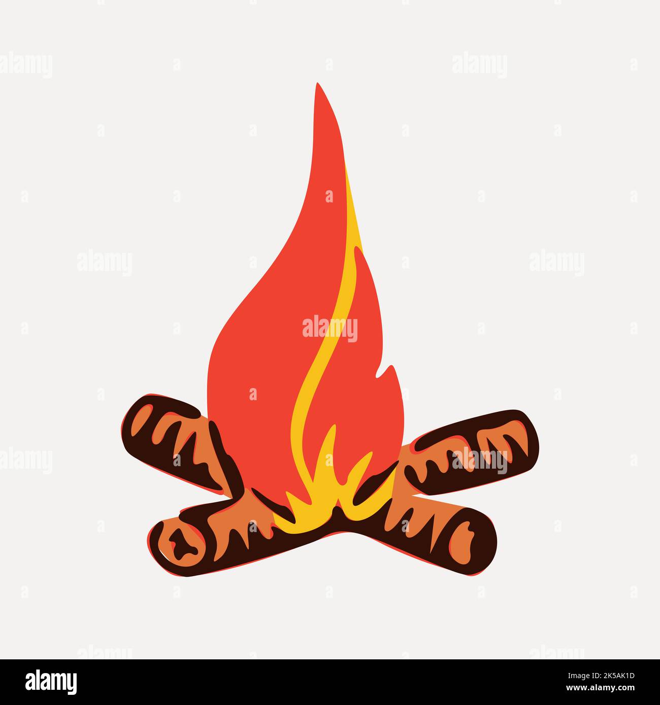 Campfire collage element, cute illustration vector Stock Vector Image ...