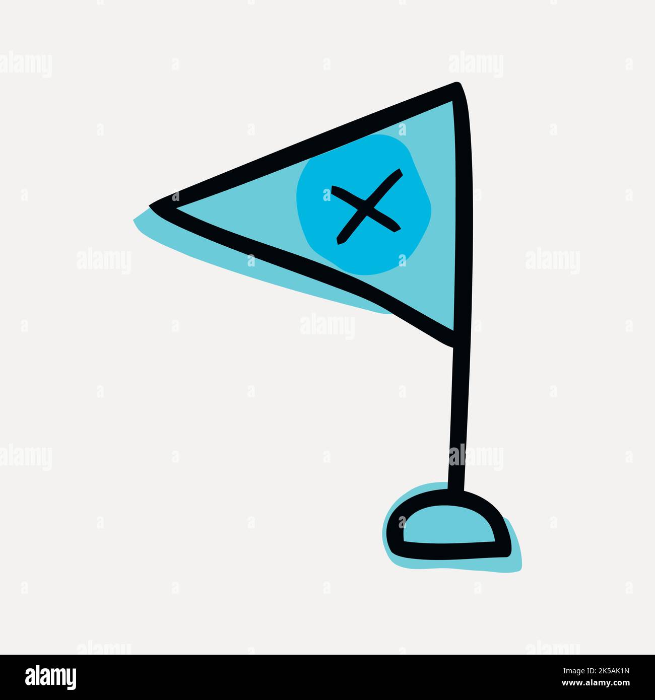 Blue flag collage element, cute illustration vector Stock Vector Image ...