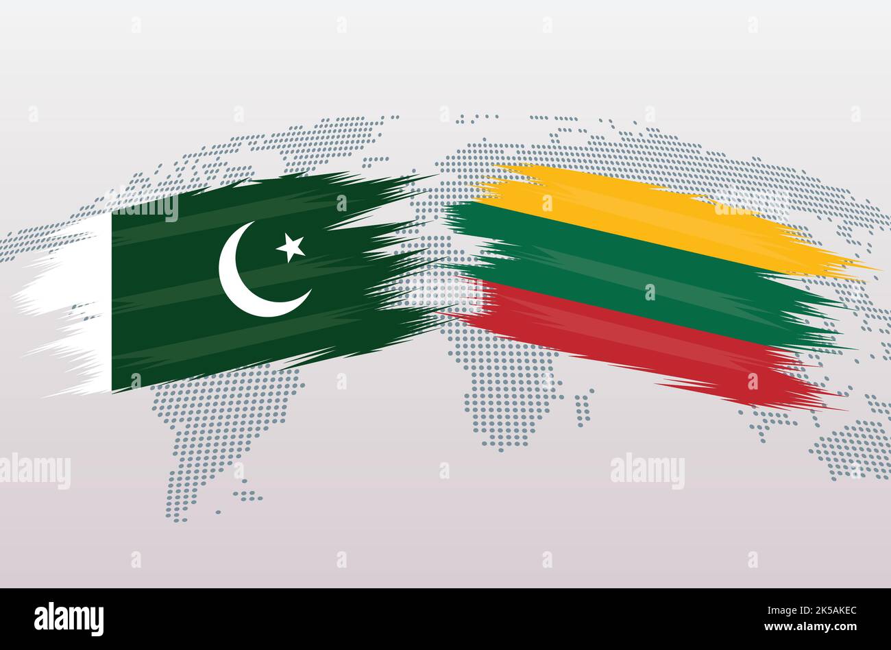 Pakistan VS Lithuania flags. Islamic Republic of Pakistan VS Lithuania ...