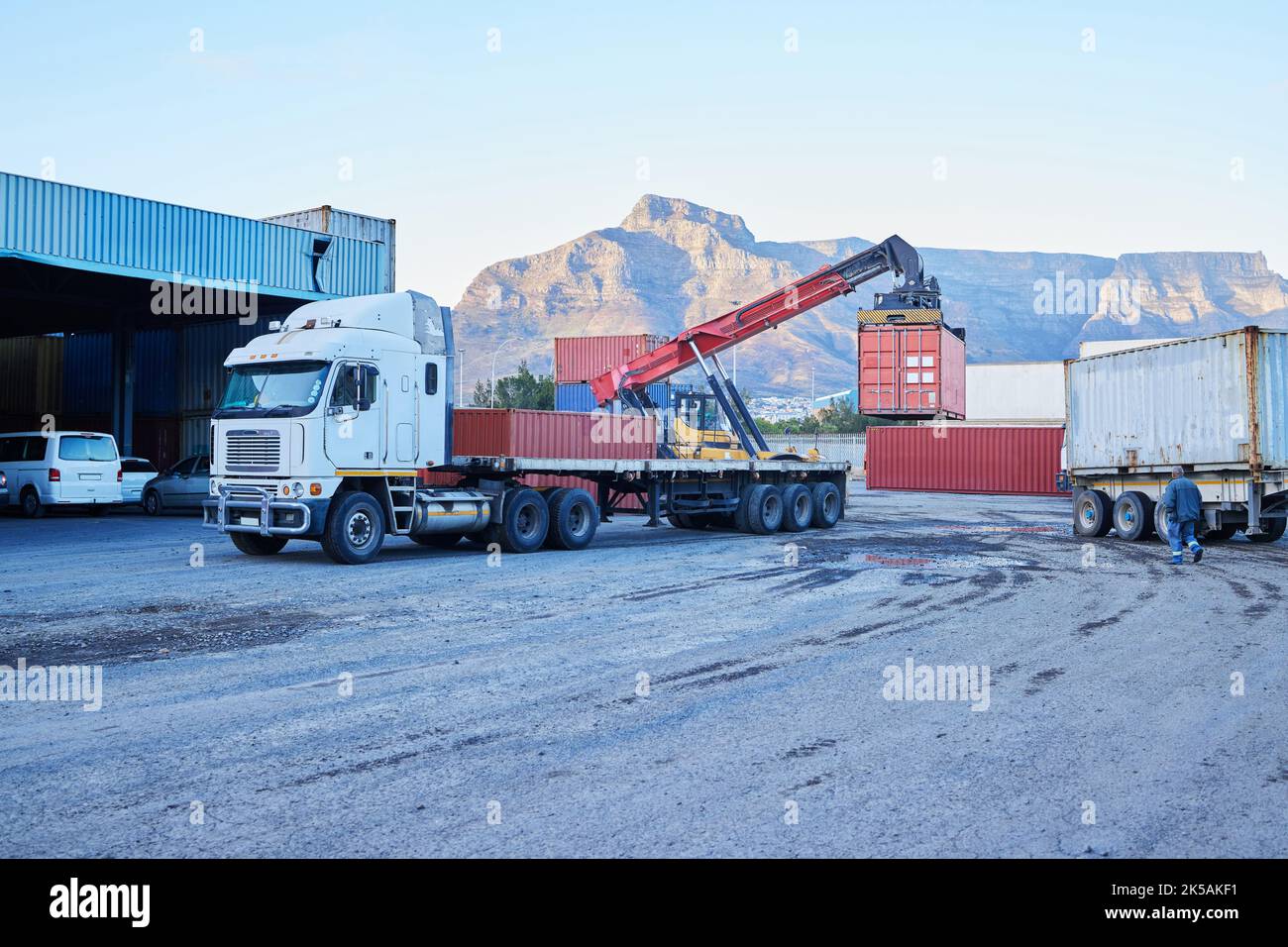 Container, logistics and truck for transport of cargo, stock or ...