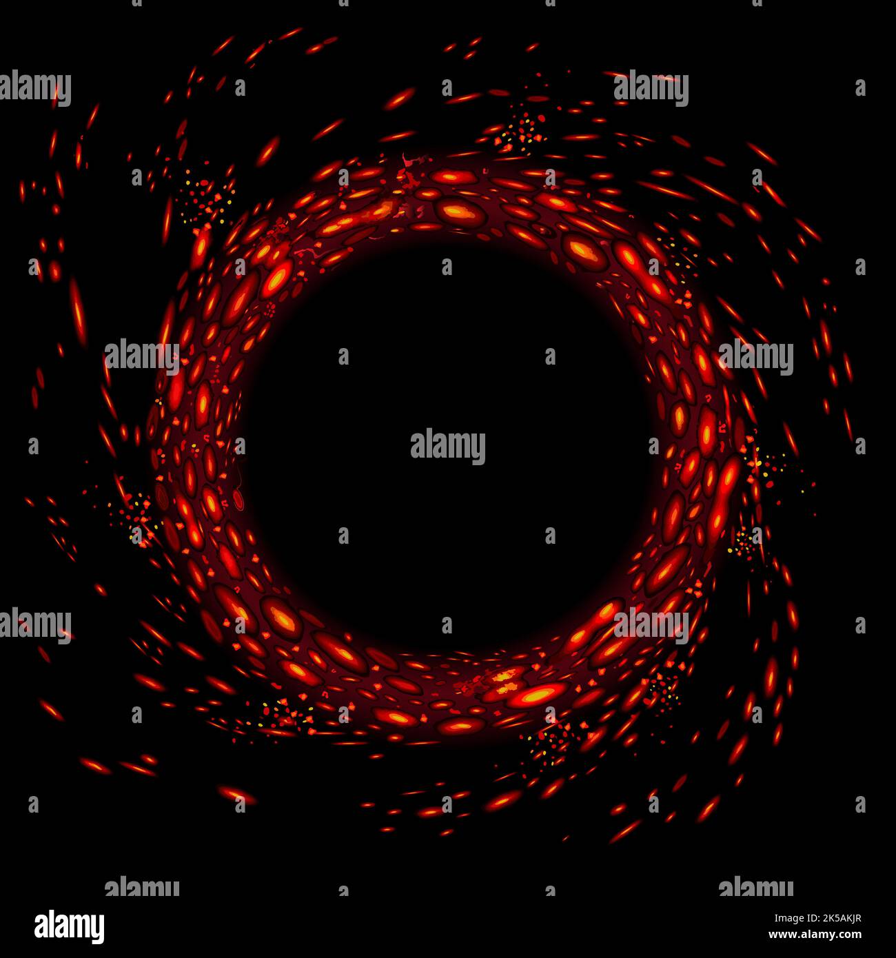The ring of fire spins with speed. Some of the fireball bolts came out ...