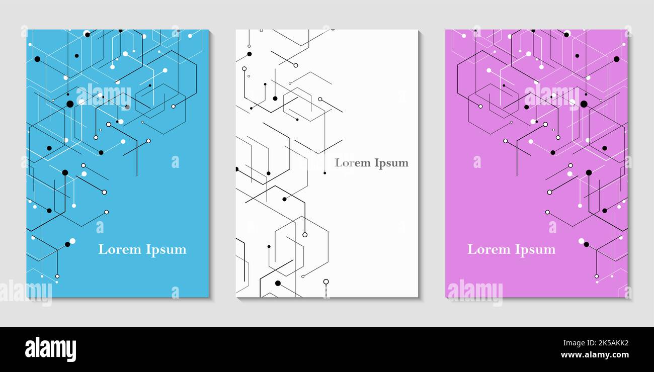 abstract multi colored hexagon, network image set, geometric texture ...