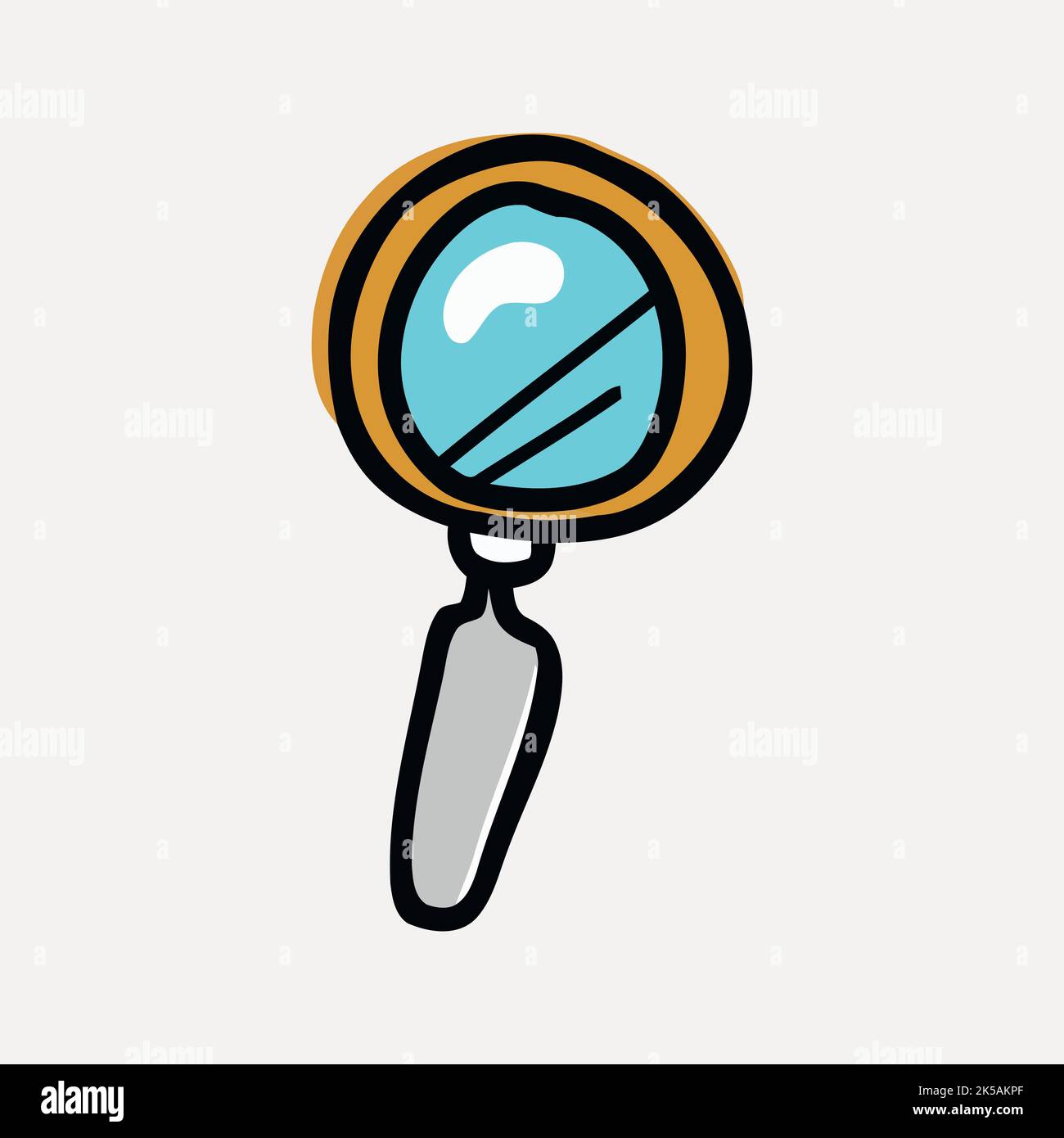 Magnifying glass collage element, cute illustration vector Stock Vector ...