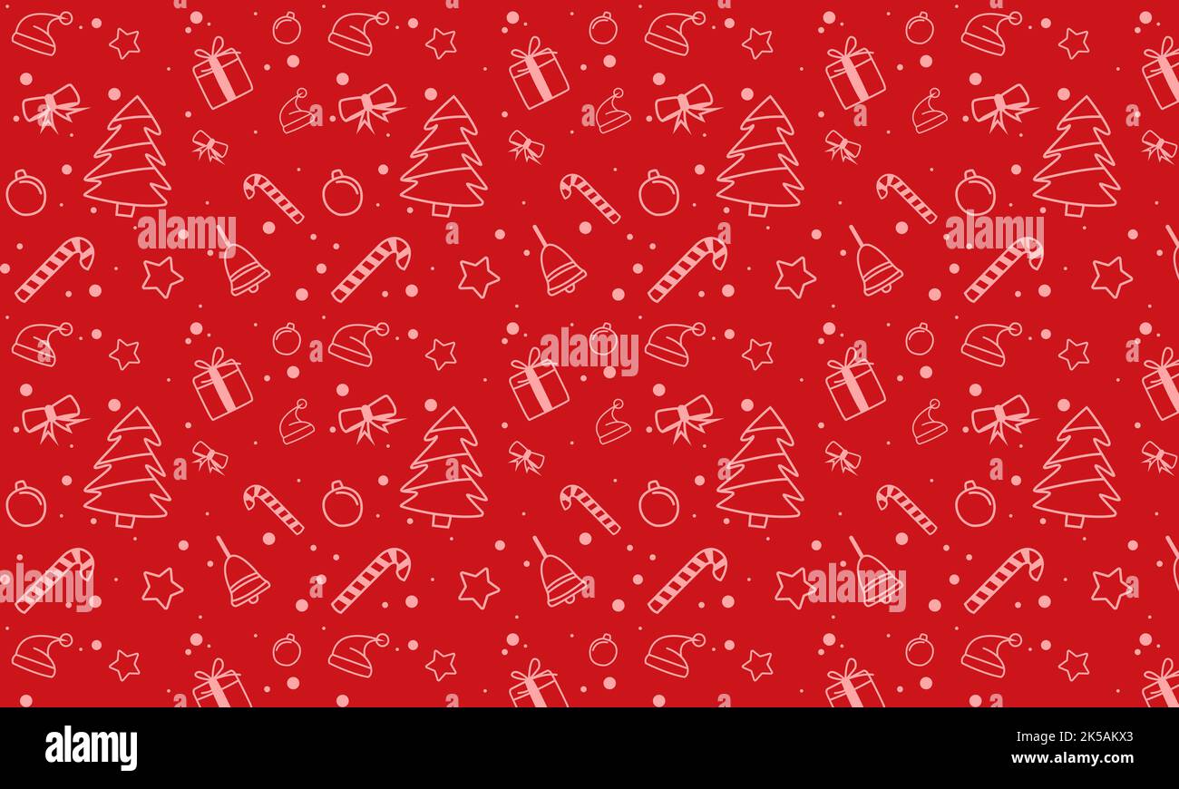 Red Christmas doodle background suitable for packaging design ...