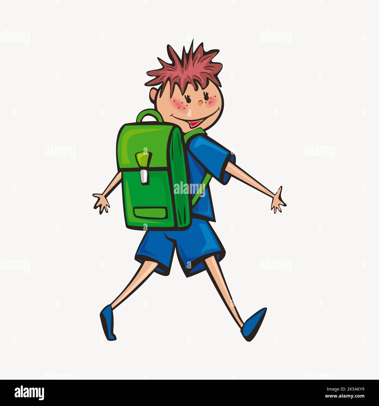 Schoolboy collage element, cute illustration vector Stock Vector Image ...