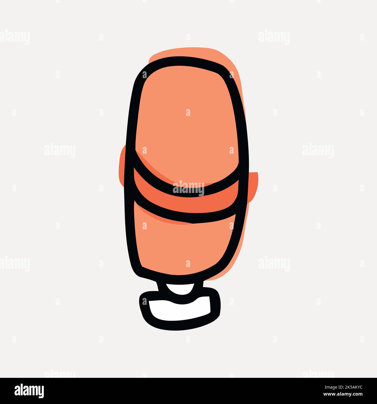 Orange microphone collage element, cute illustration vector Stock ...