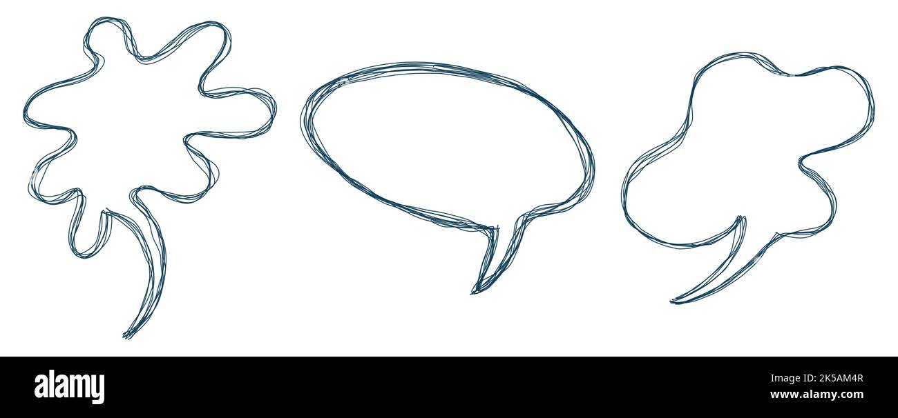 Comment Symbols Abstract Sketch Lines Set Stock Photo - Alamy