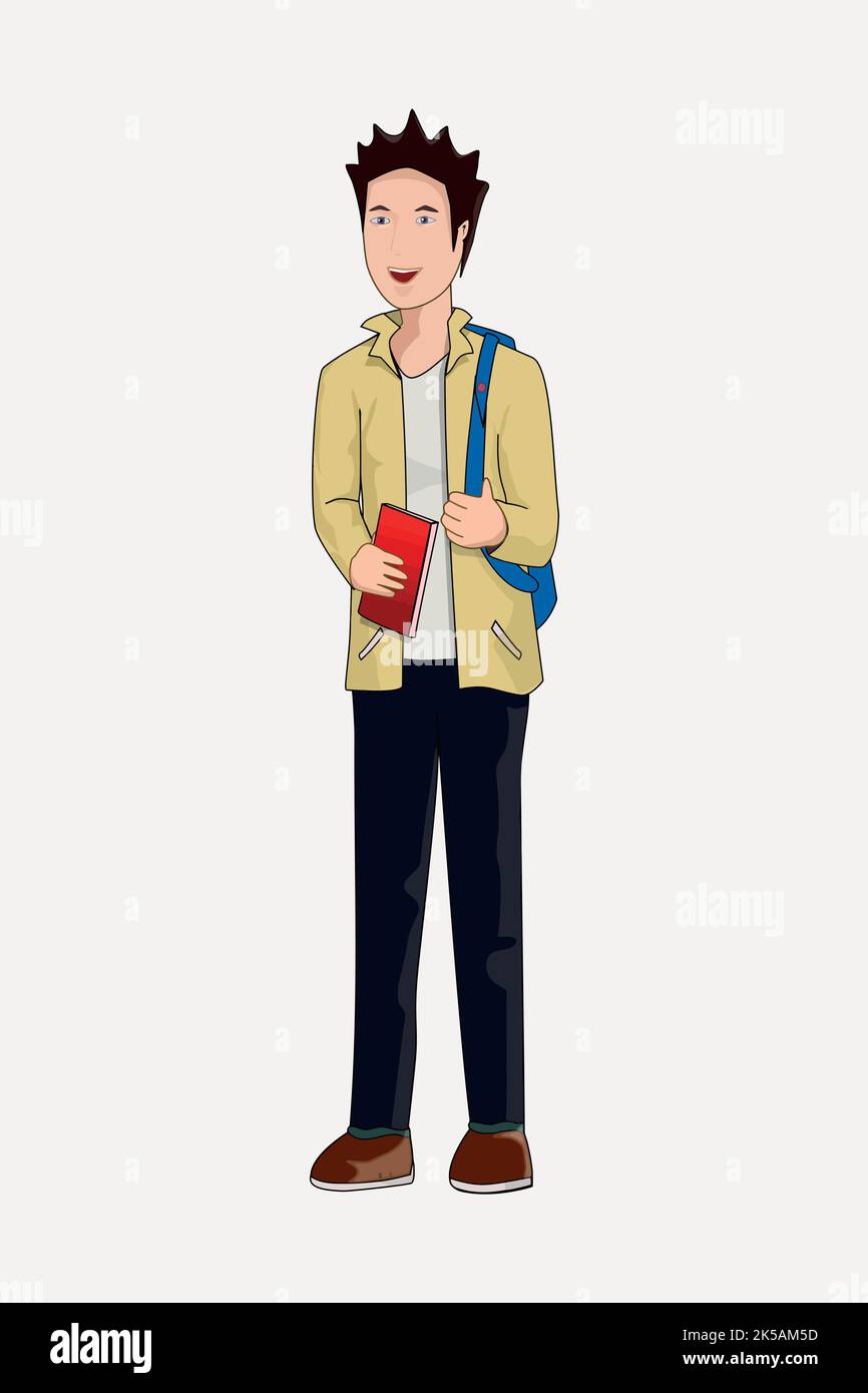 Male student collage element Stock Vector Images - Alamy