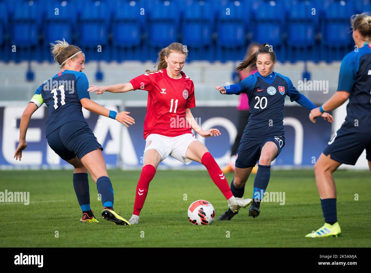Poprad, Slovakia, 5th October 2022. Clara La Cour of Denmark in action against Sofia Anna ...
