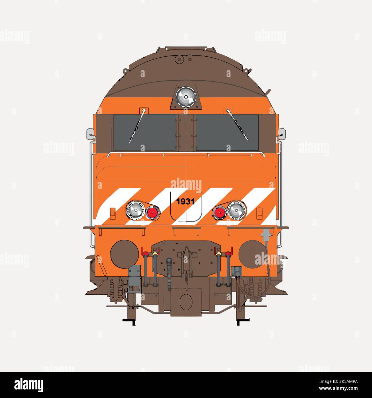 Train front view collage element, cute illustration vector Stock Vector ...