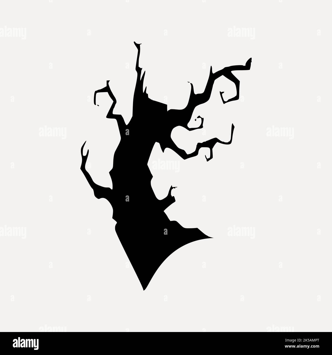 Haunted tree clipart, Halloween illustration vector Stock Vector Image ...