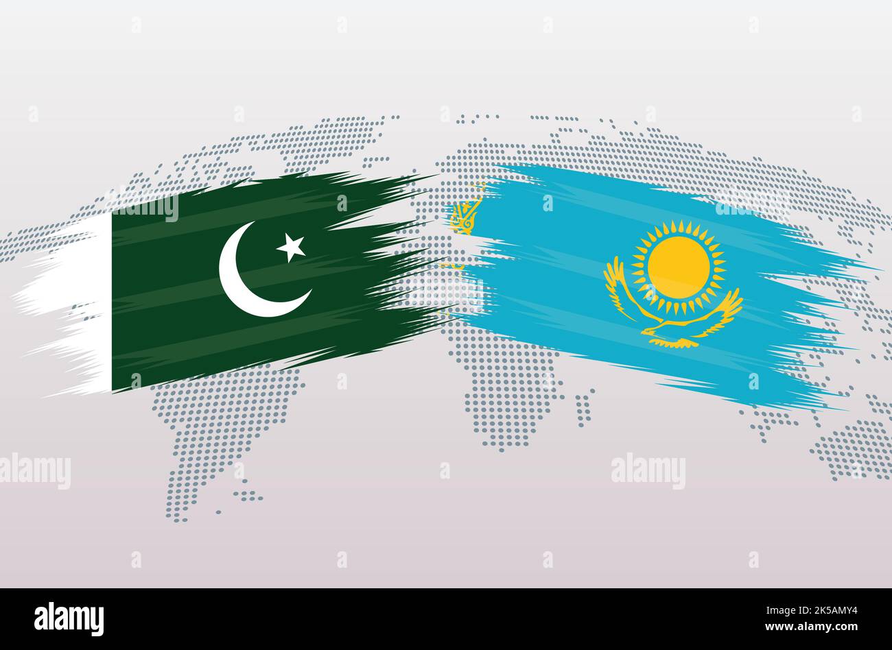 Flag on map kazakhstan Stock Vector Images - Alamy