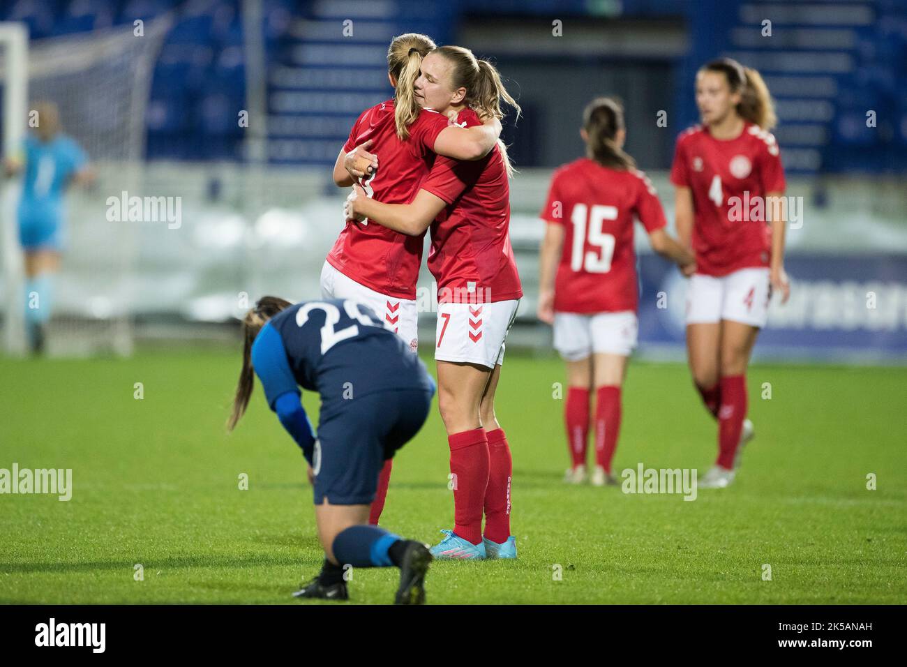 Poprad, Slovakia, 5th October 2022. Anna Walter of Denmark celebrates ...