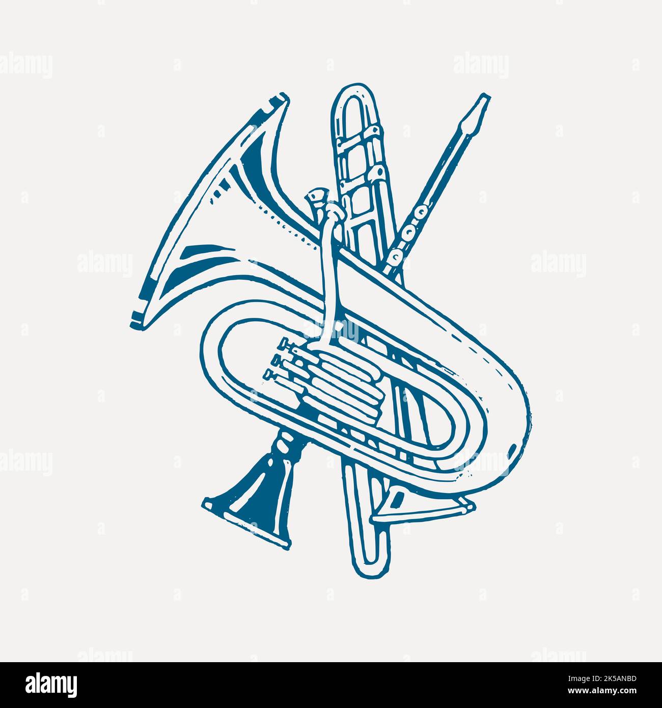 Brass instruments collage element hi-res stock photography and images ...