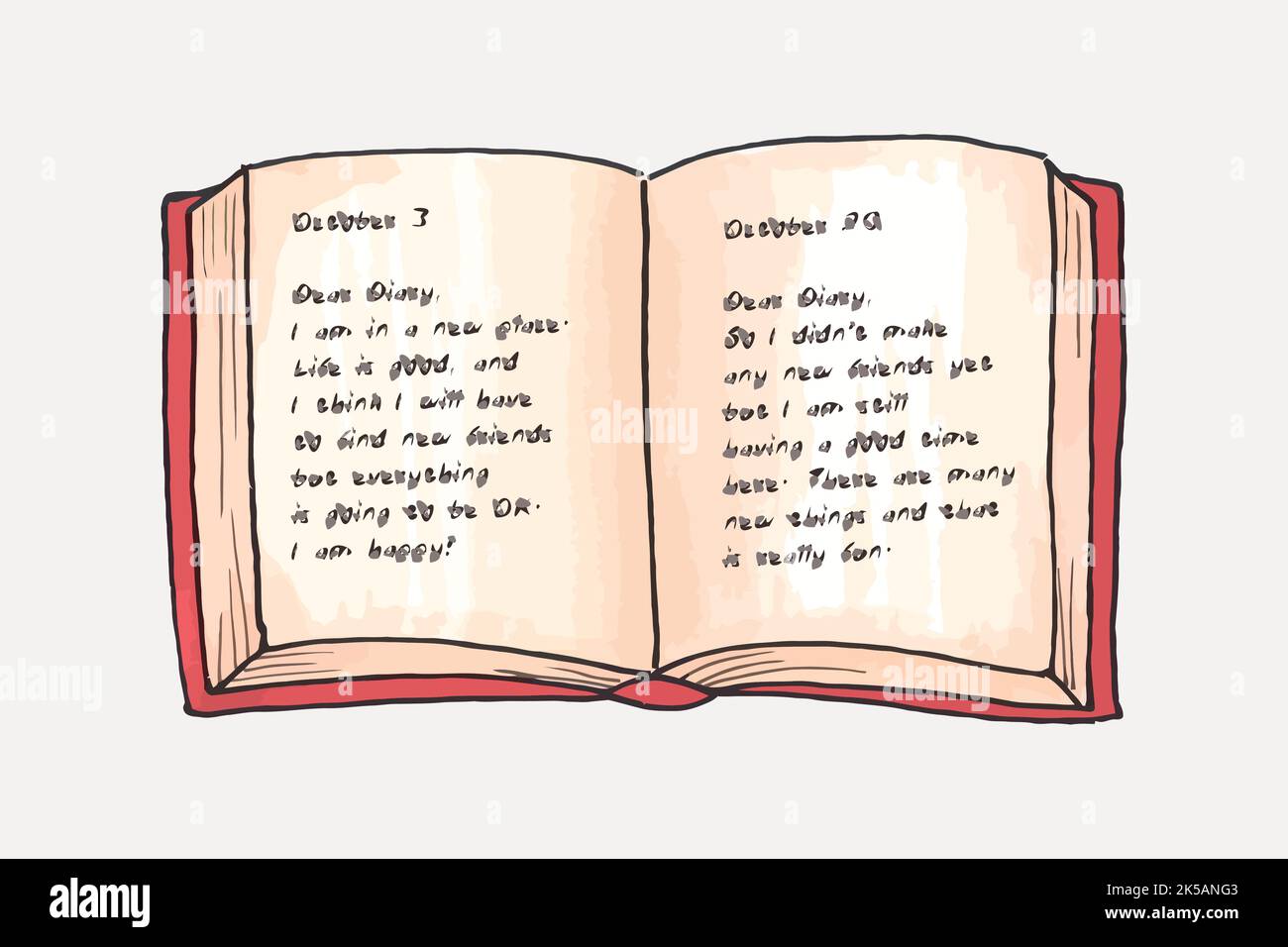 Diary collage element, cute illustration vector Stock Vector Image ...