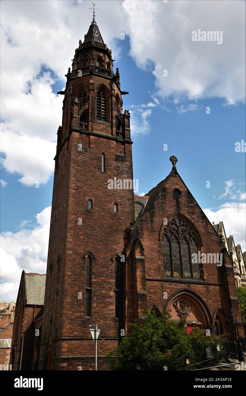 An external view of the architecture of a church building in the city ...