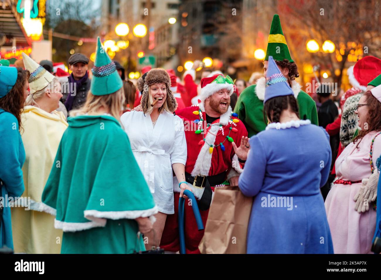 A masquerade ball on the street in Seattle, USA Stock Photo - Alamy