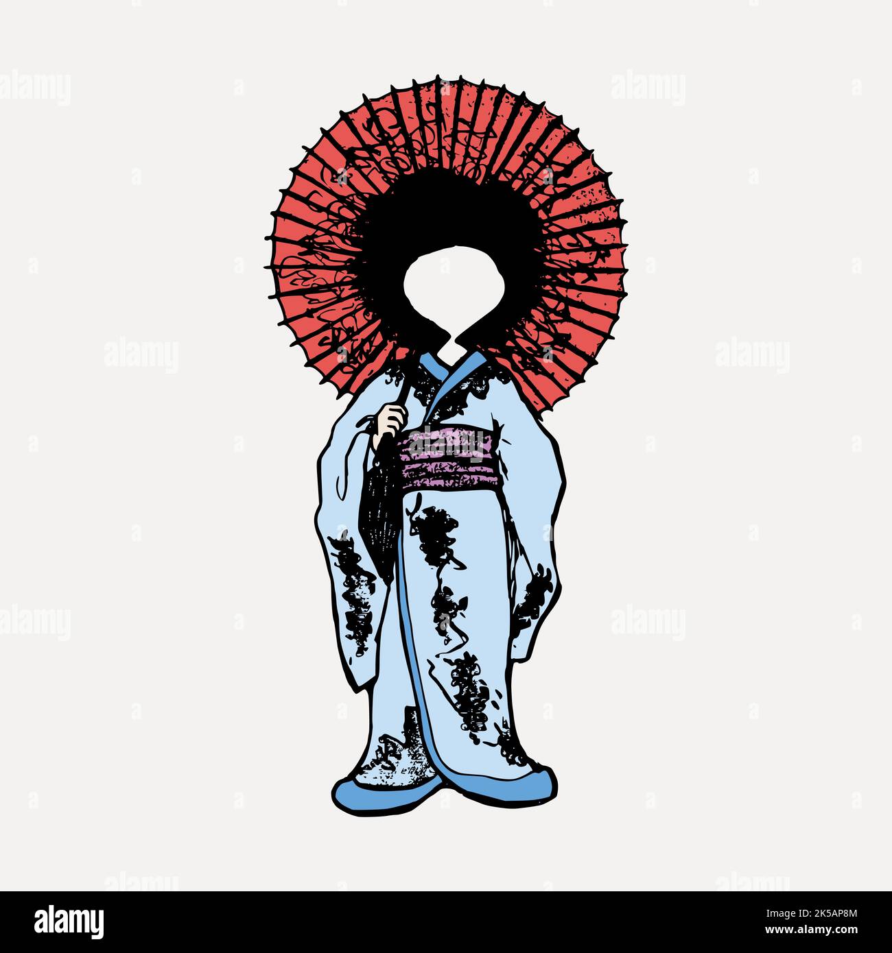 Japanese girl collage element Stock Vector Images - Alamy