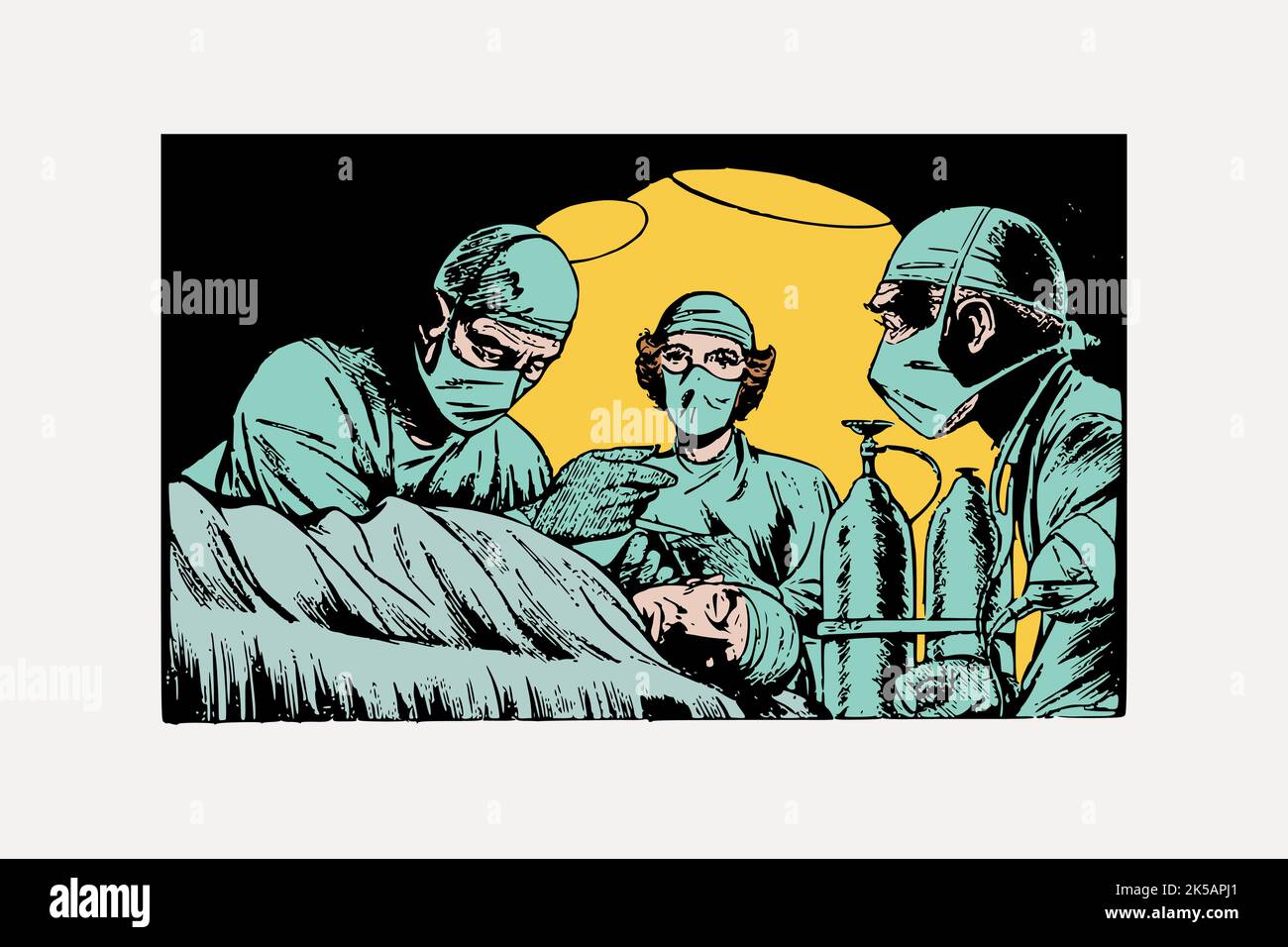 Doctor surgery collage element, drawing illustration vector Stock ...