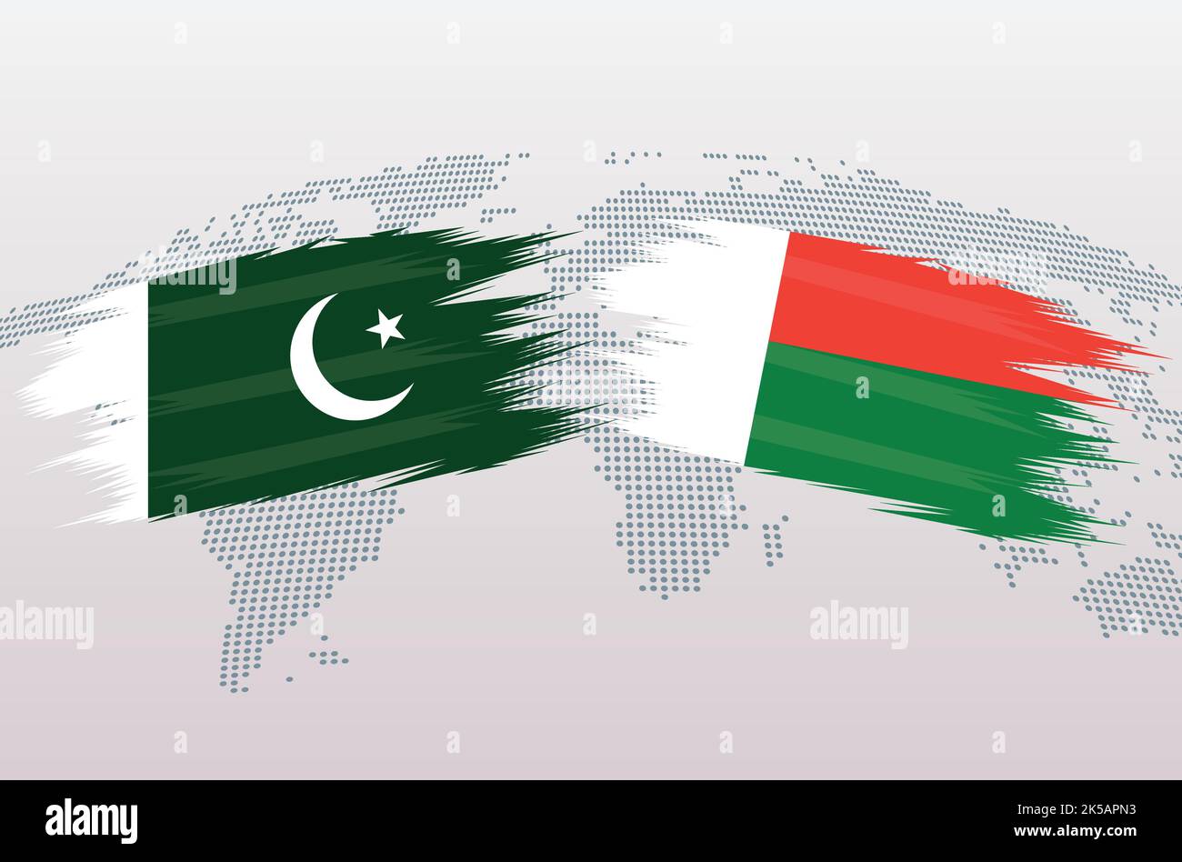 Pakistan VS Madagascar flags. Islamic Republic of Pakistan VS ...