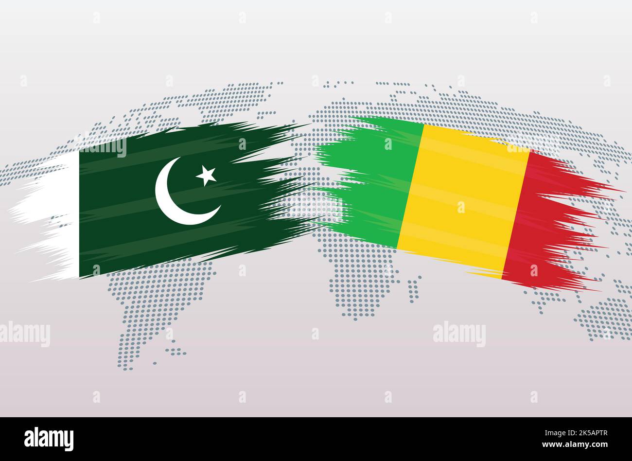 Pakistan VS Mali flags. Islamic Republic of Pakistan VS Mali flags ...