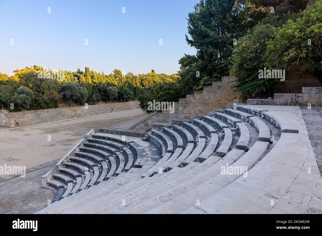 Panoramic view of the ancient city of Rhodes with Ancient Stadium and ...