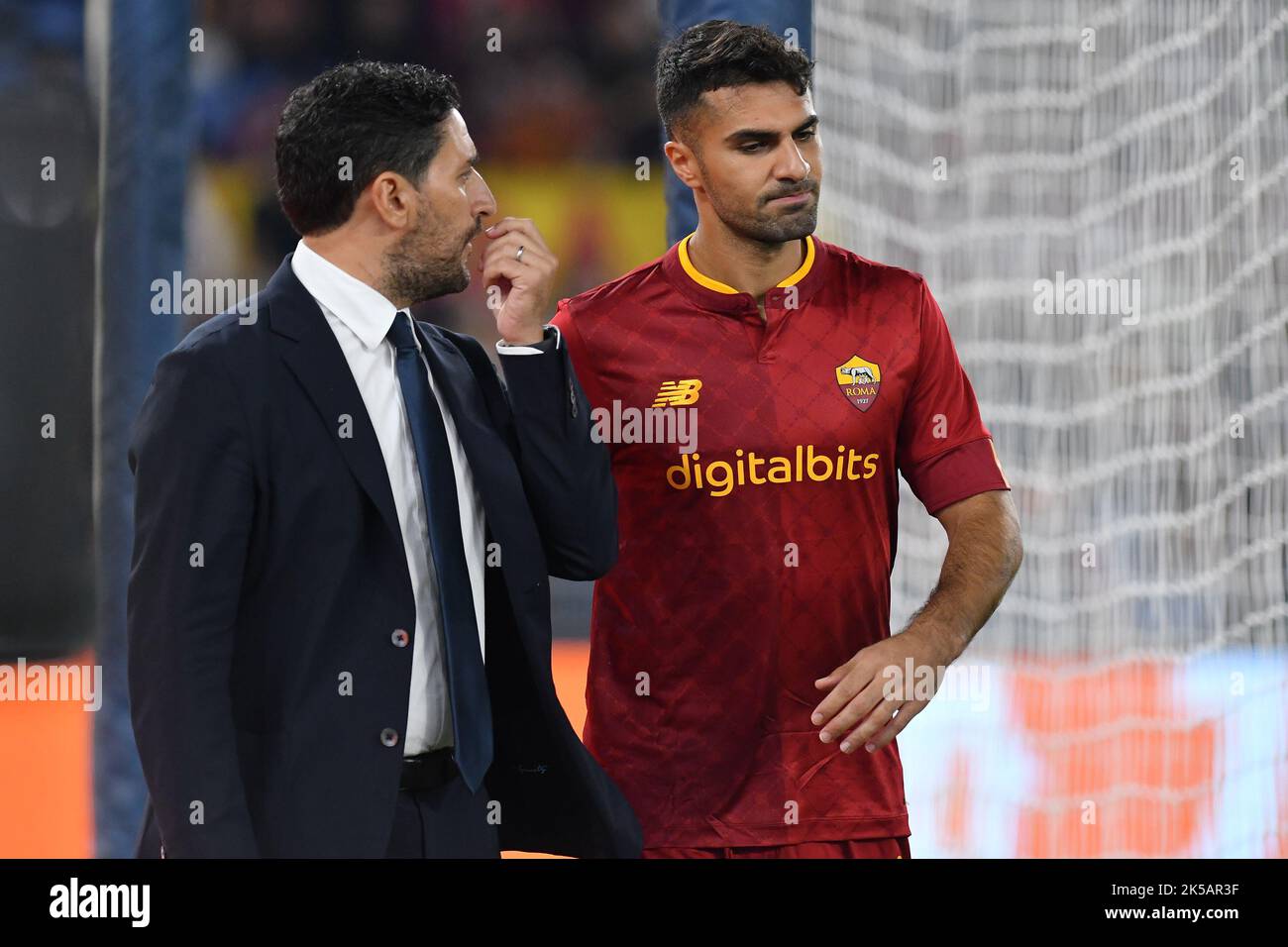 Rome, Italy , October 06th , 2022 Pictured left to right, Zeki Celik of ...