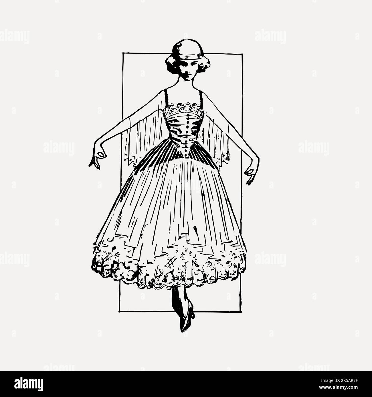 Ballet dancer collage element, drawing illustration vector Stock Vector ...